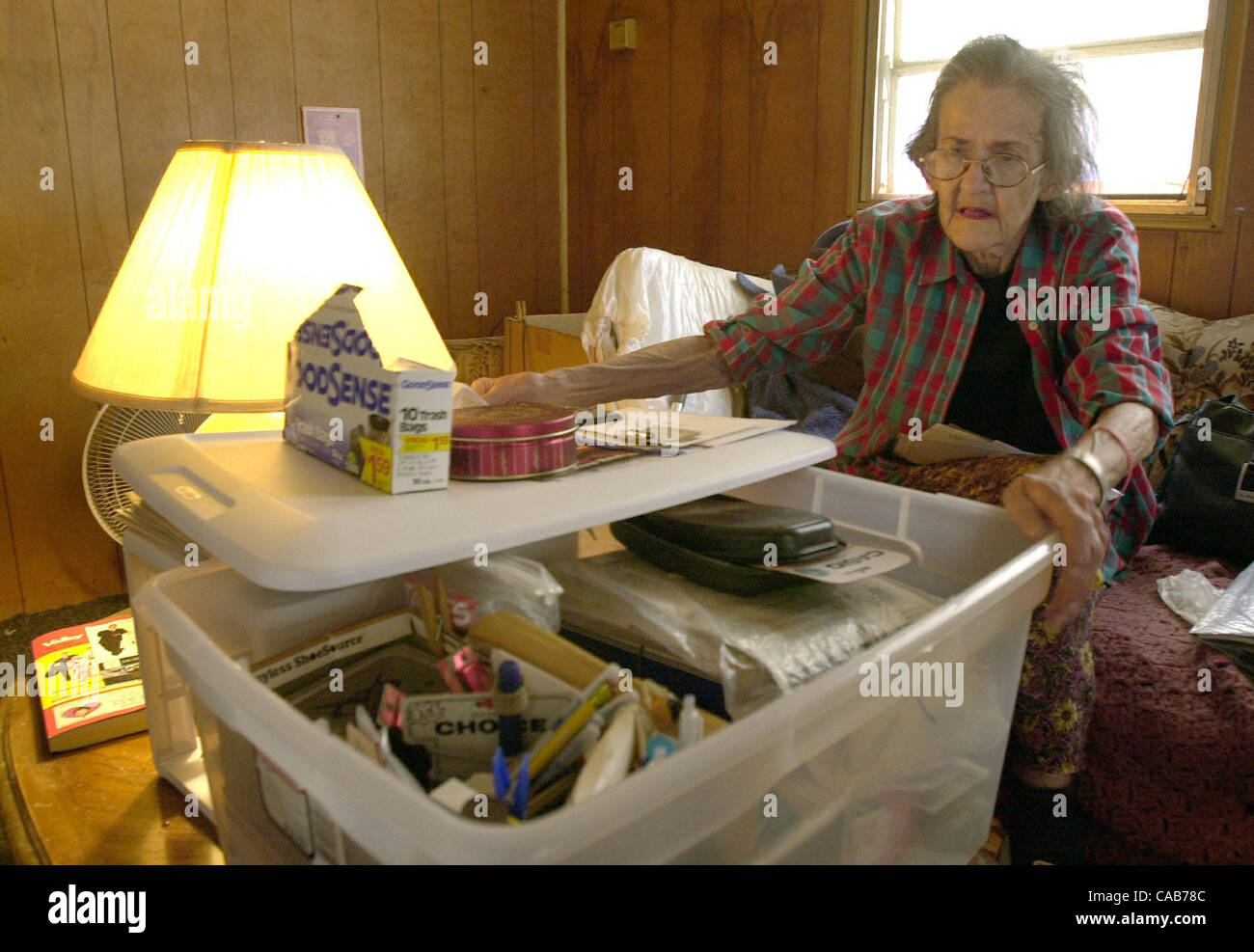 Barbara Brenbarger, 77, sits in the small living room of her mobile ...