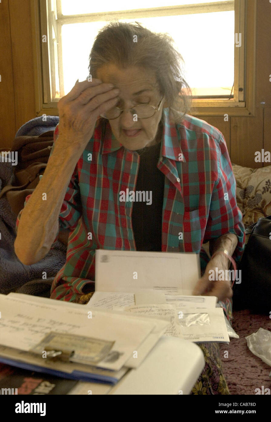 Barbara Brenbarger, 77, sits in the small living room of her mobile ...