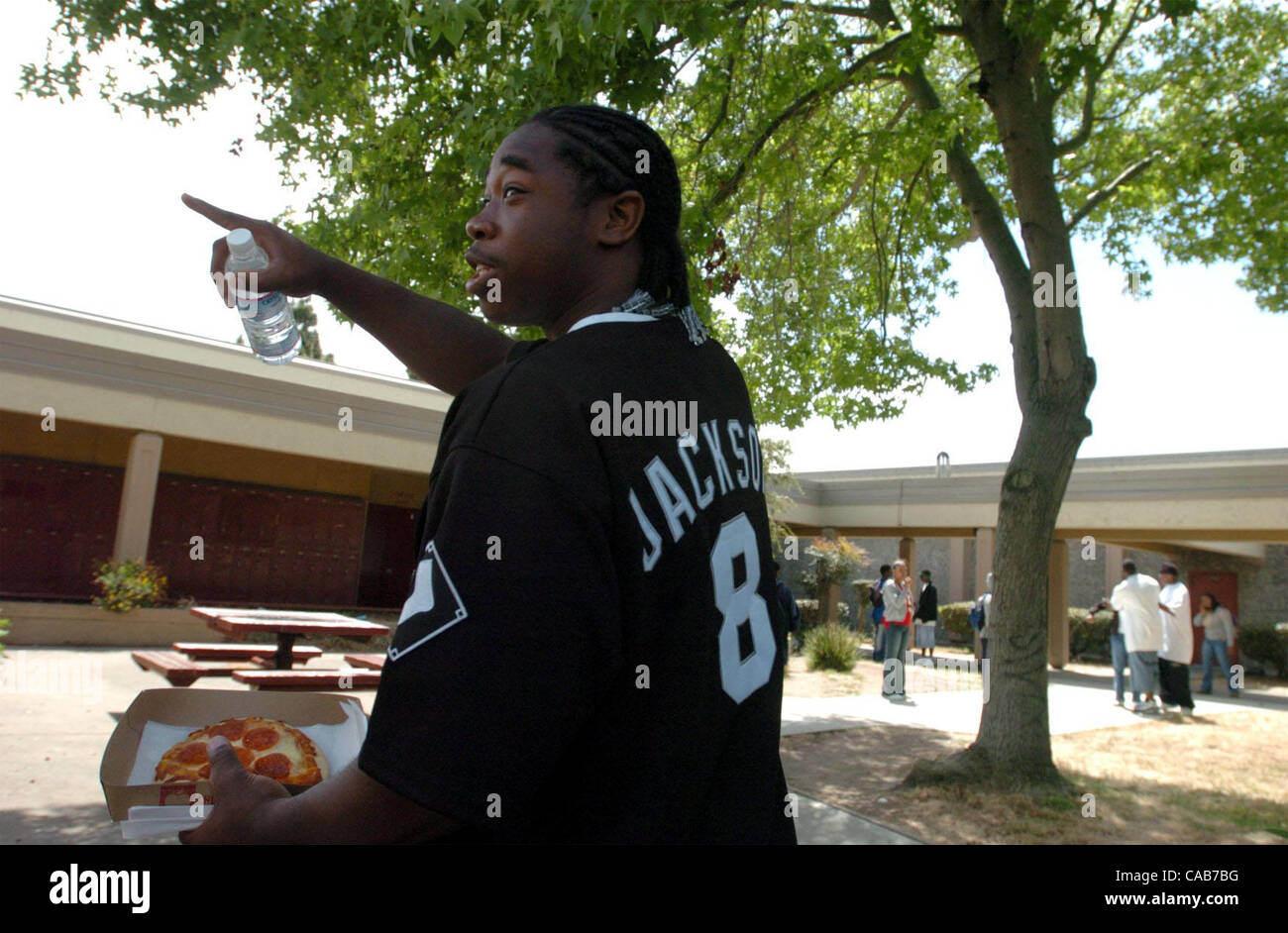Alvin Fields, 16, points out to the windowless buildings during lunch ...