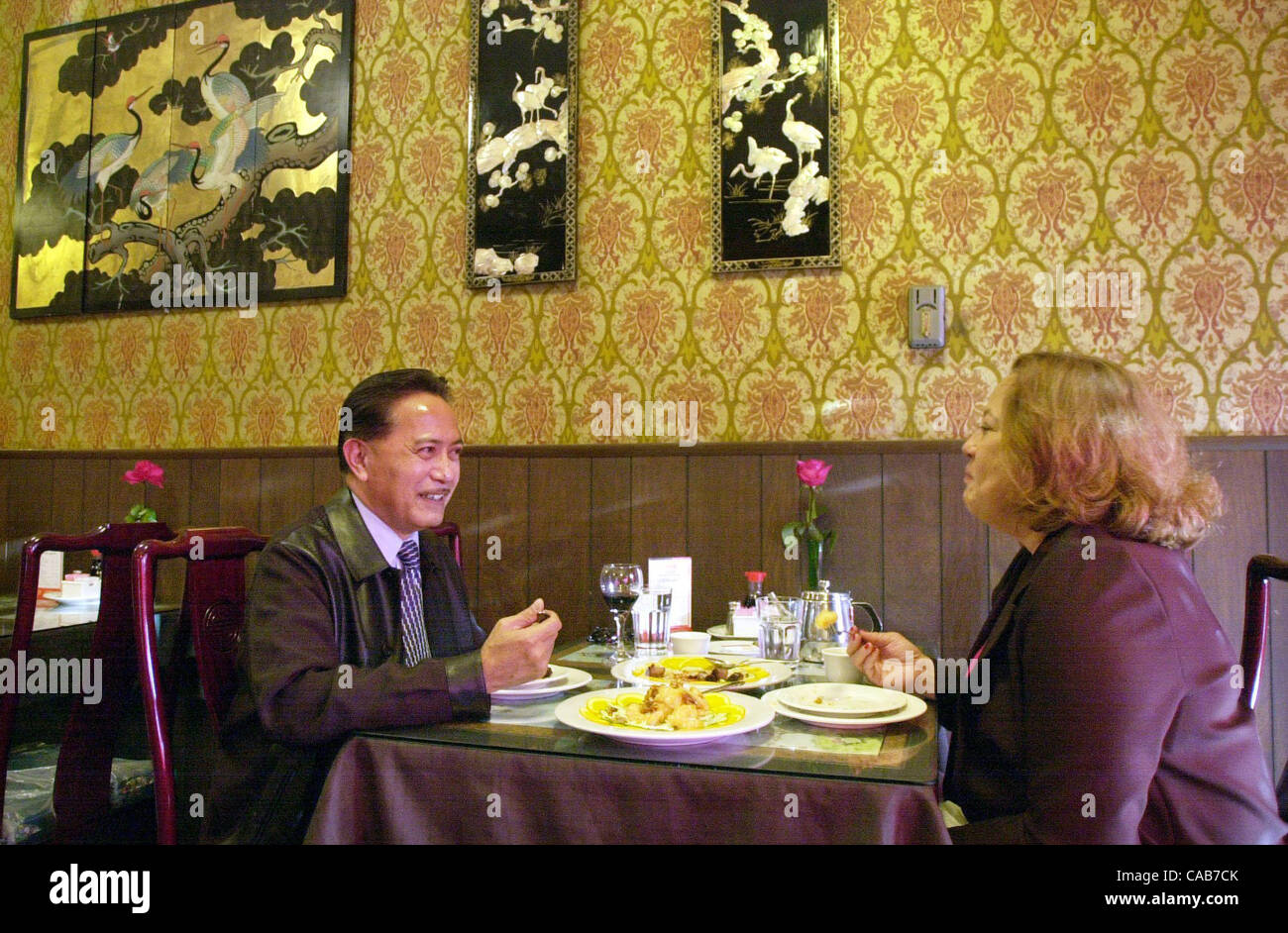 Edward Sablan and his wife Marlene Sablan enjoy dinner at Cal Wok a new ...
