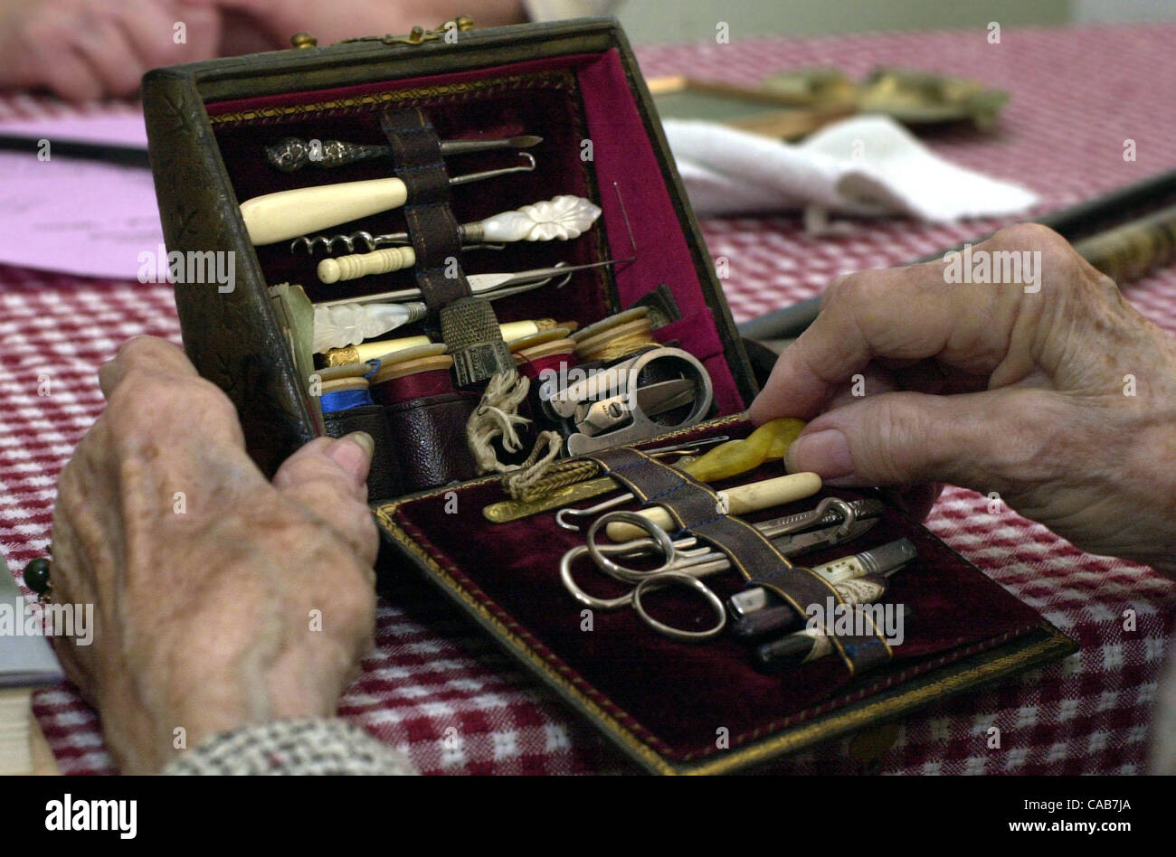 Personal property appraiser Betty Zarn of Concord looks over an old ...