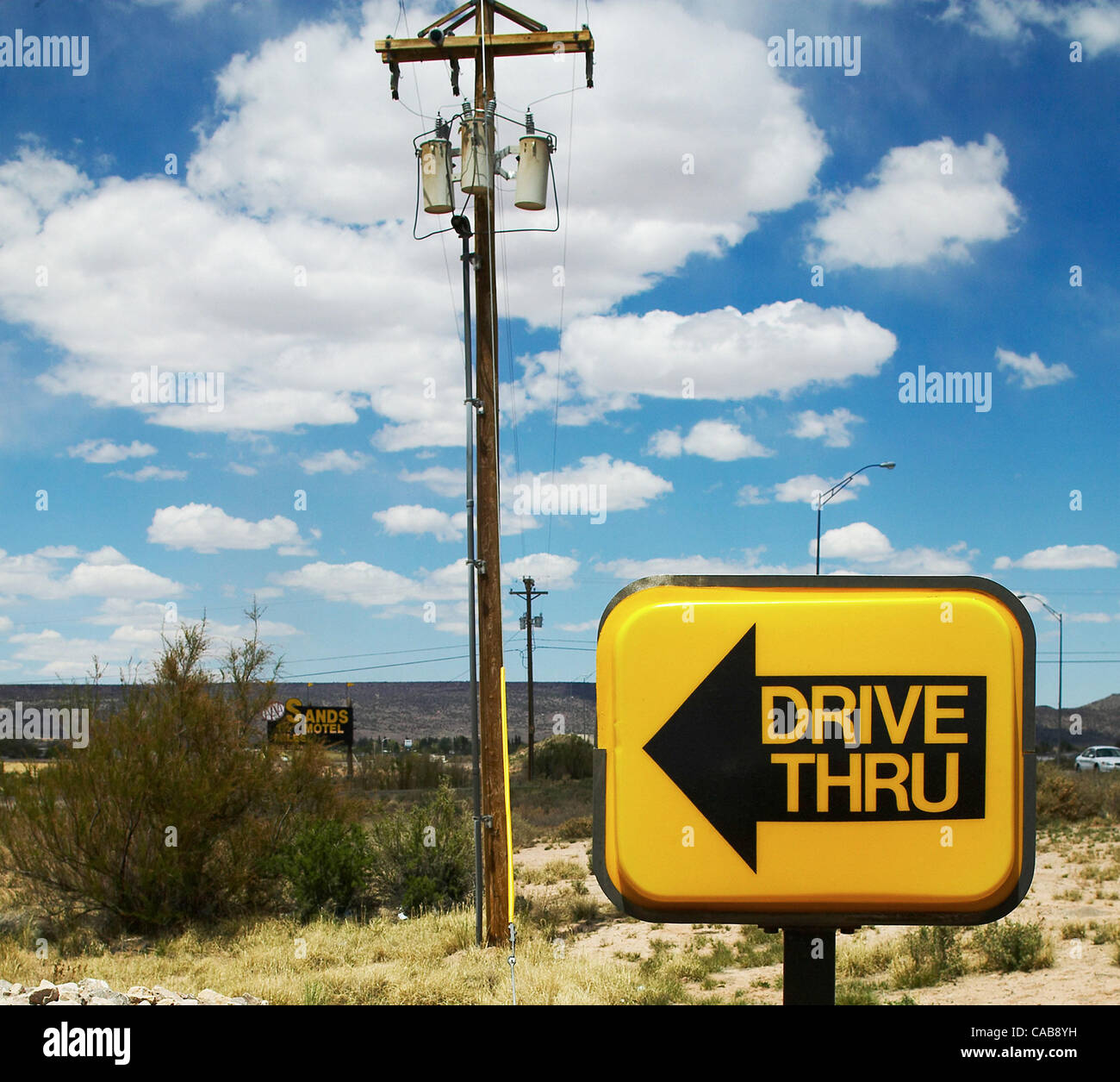 May 25, 2004; n/a, Arizona, USA; A drive through sign along historic ...