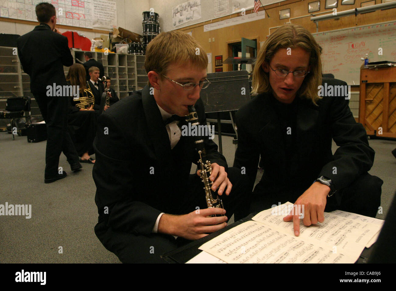 (Forefront left to right) Bryan Henderson , 16, and Scott Vigus , 17 ...