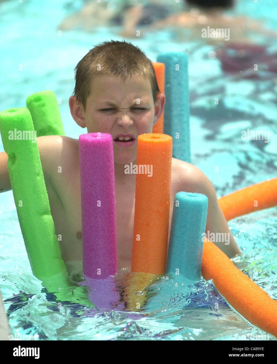 Knightsen Elementary School third grader Andrew Mathews (CQ) puts ...