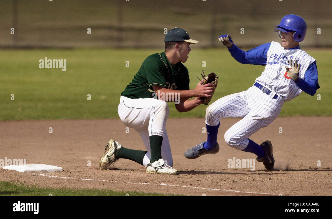 St. Joseph's Nick Rivera is tagged out trying to steal third base by St ...