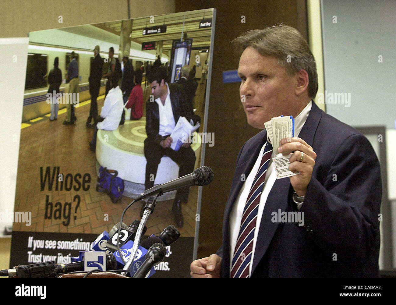 Paul Oversier (cq) assistant general manager of BART operations , holds ...