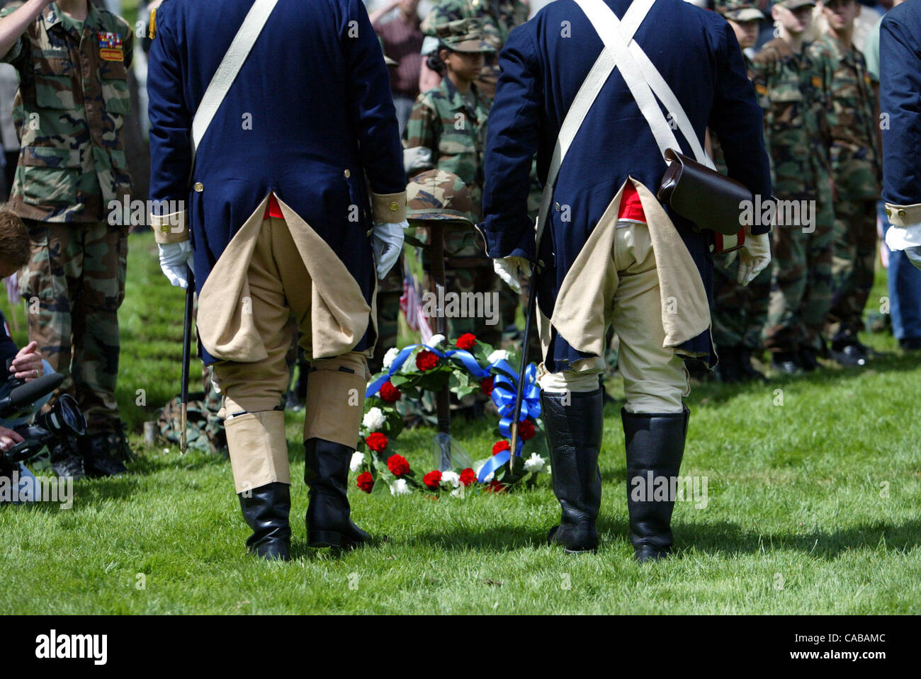 May 31, 2004; San Francisco, CA, USA; A wreath is laid for the 'unknown ...