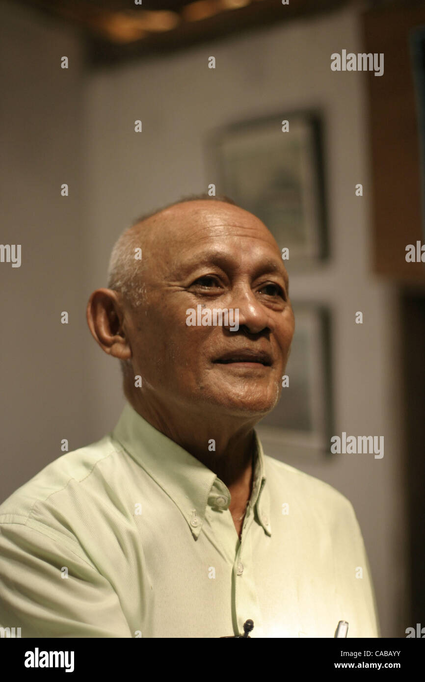 DEPOK, INDONESIA - JUNE 02, 2004 A famous Indonesia literalist and a senior journalist Mr ...