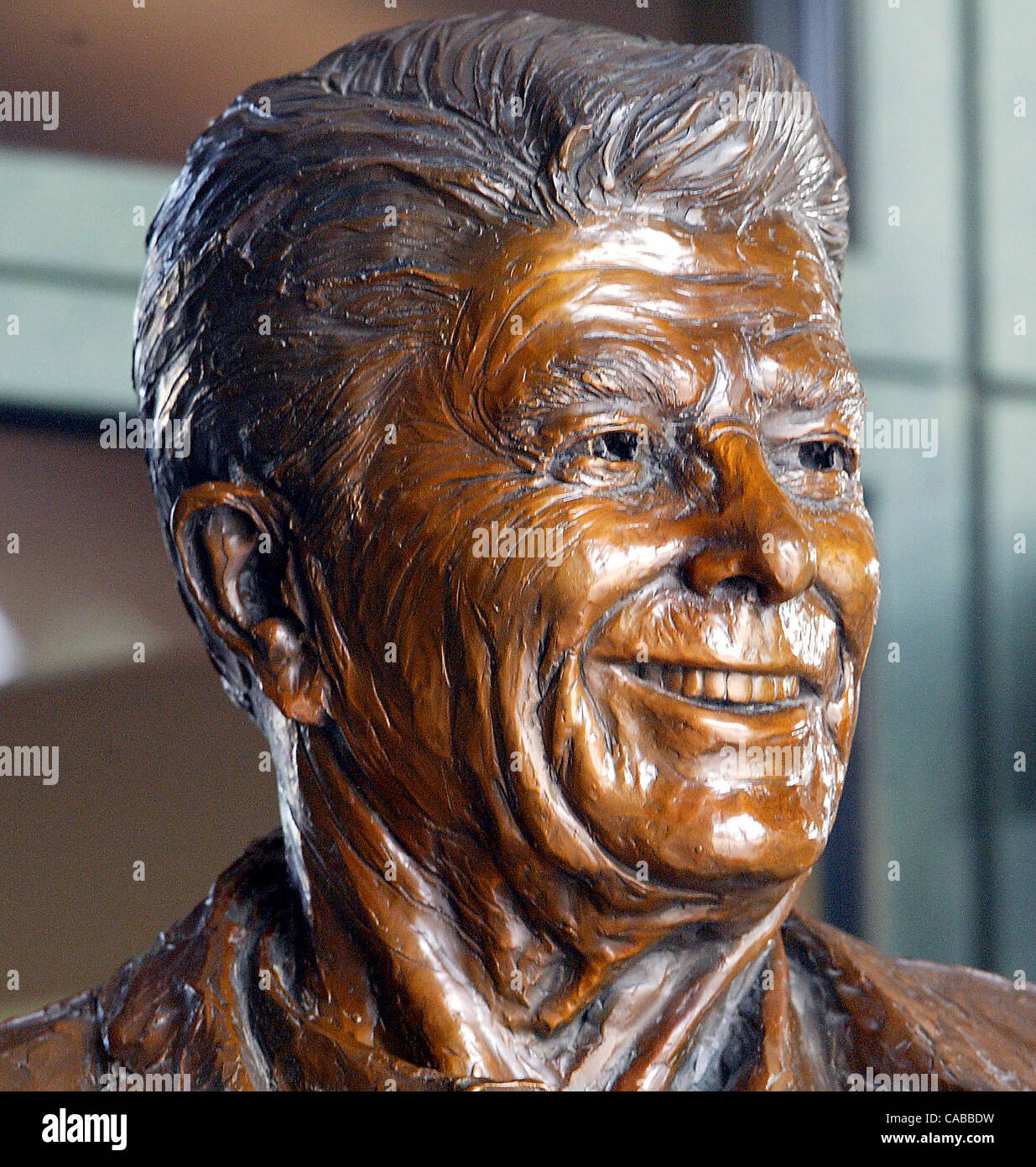 Jun 07, 2004; Simi Valley, CA, USA; A 10 foot tall bronze statue of the ...