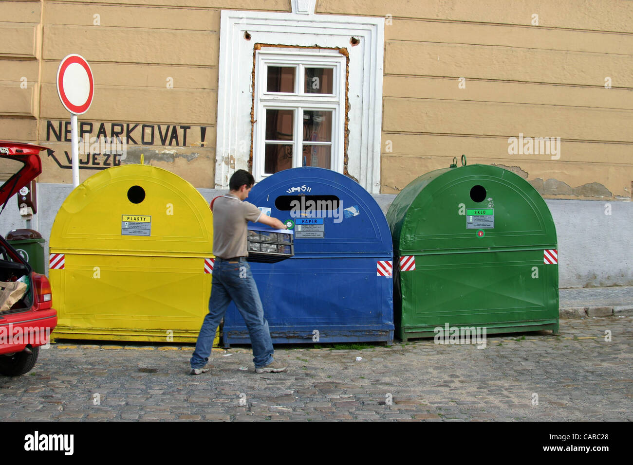 Recycling containers prague hi-res stock photography and images - Alamy