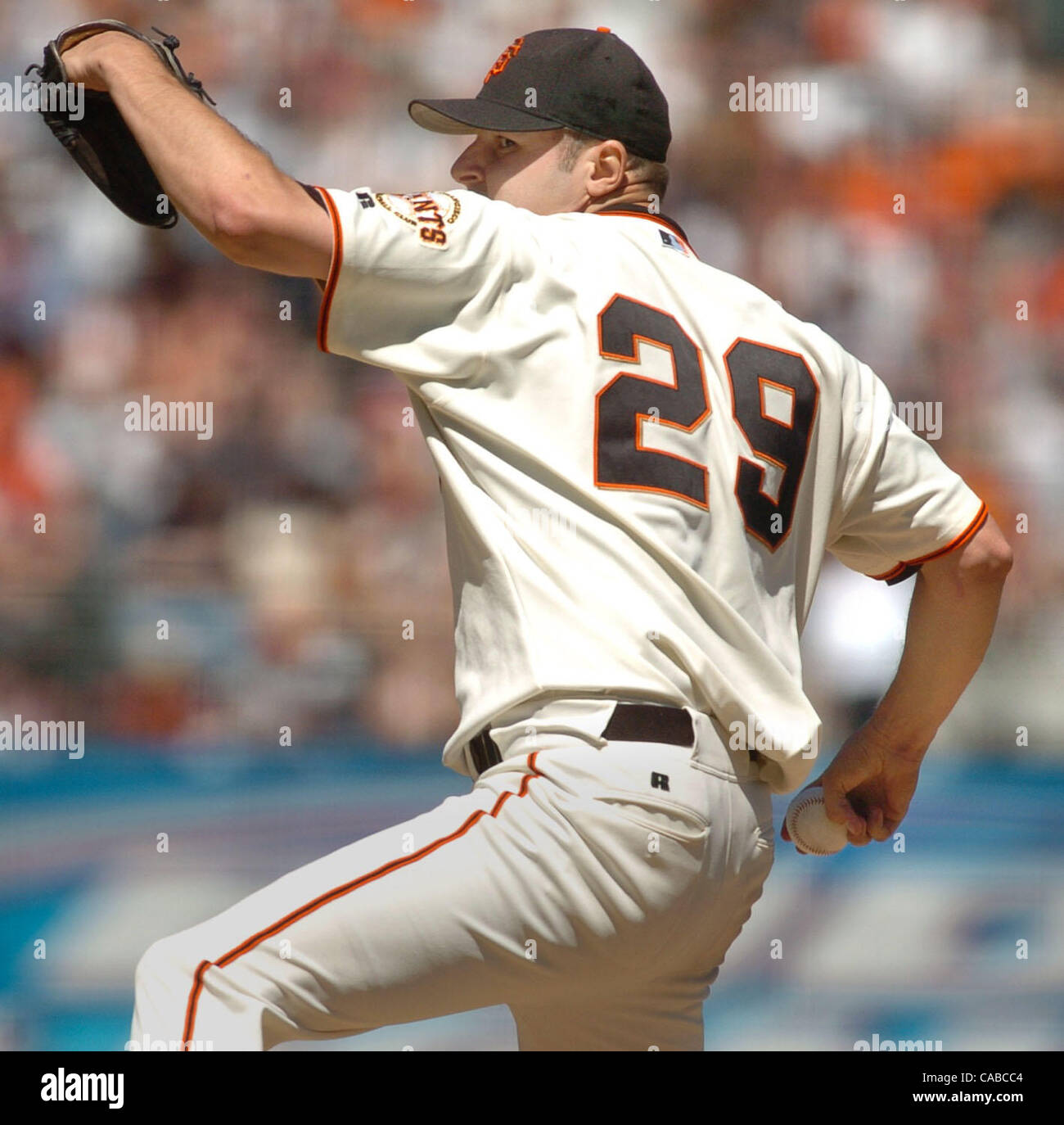 San Francisci Giants' starting pitcher Jason Schmdt unloads a pitch in ...