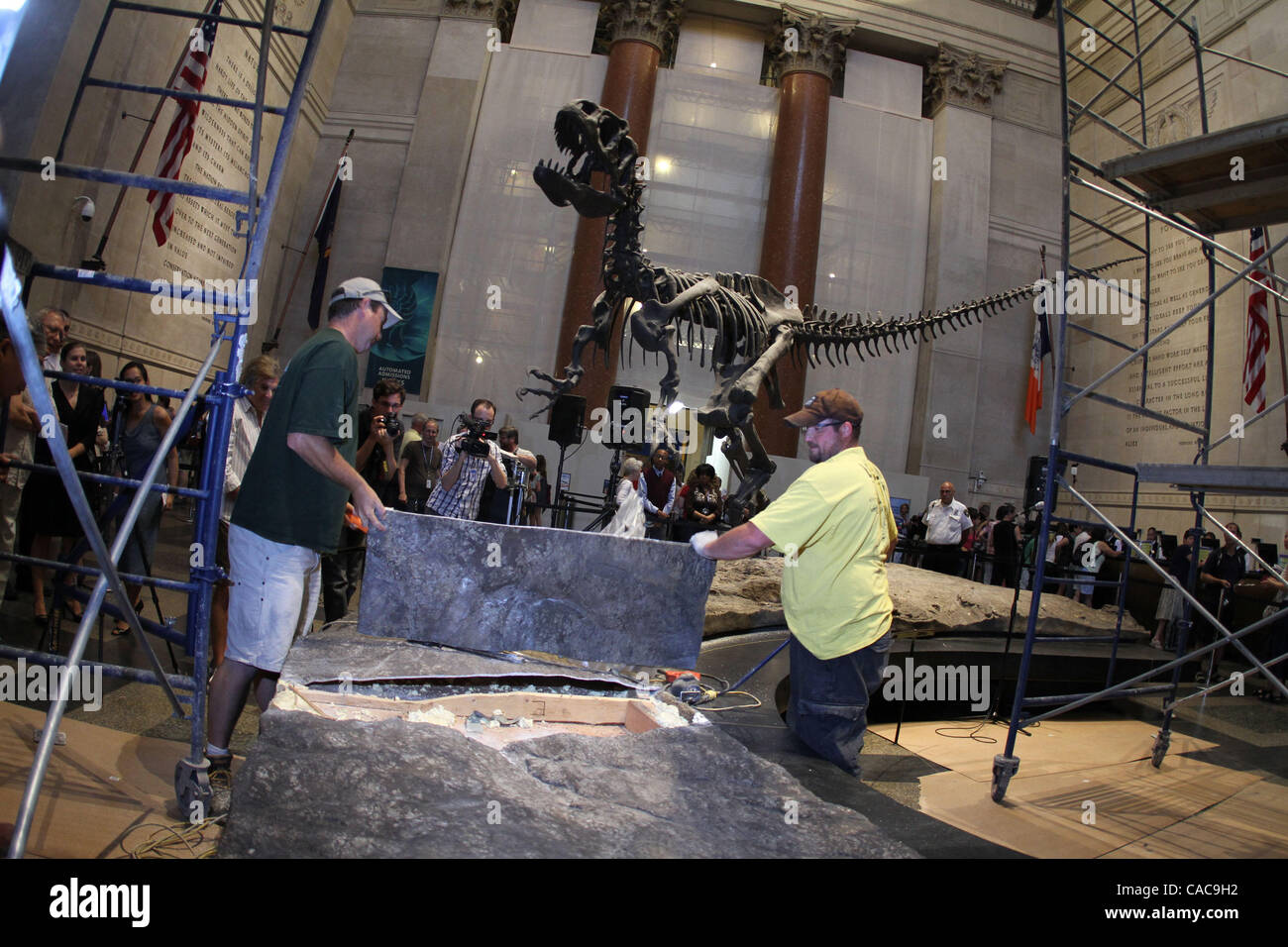 Brett Crawford, a technician for Research Casting International working ...