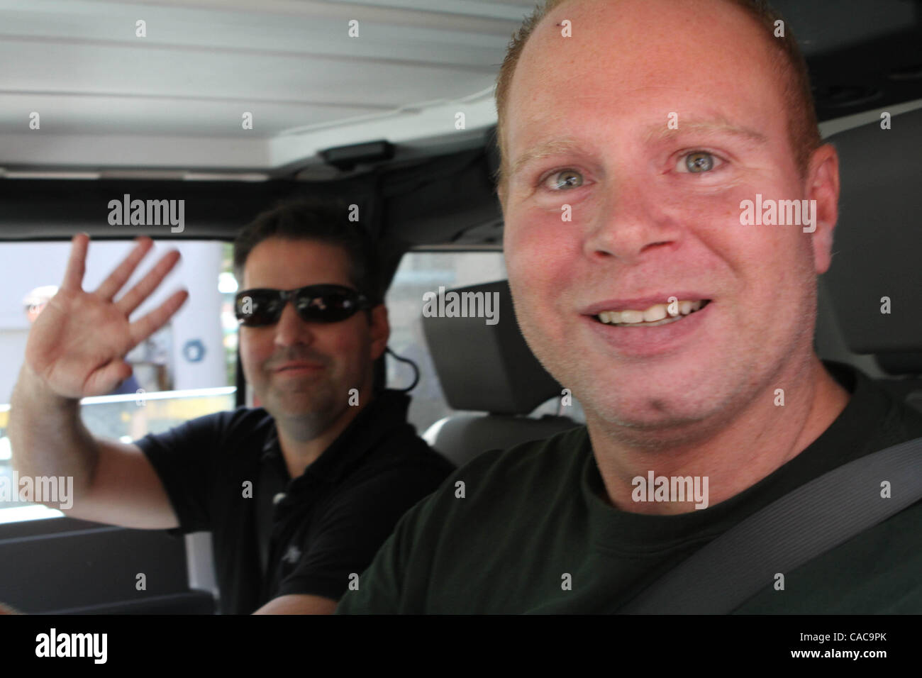 JetBlue flight attendant Steven Slate drives away in his silver Jeep ...