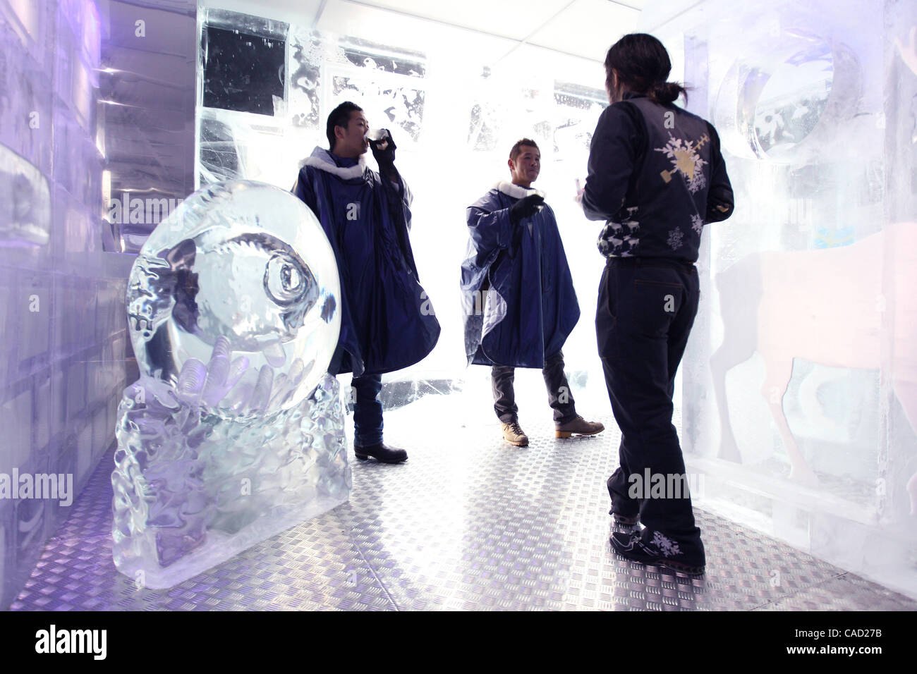 Aug 23, 2010 - Tokyo, Japan - Visitors enjoy being in the ICEBAR Tokyo ...