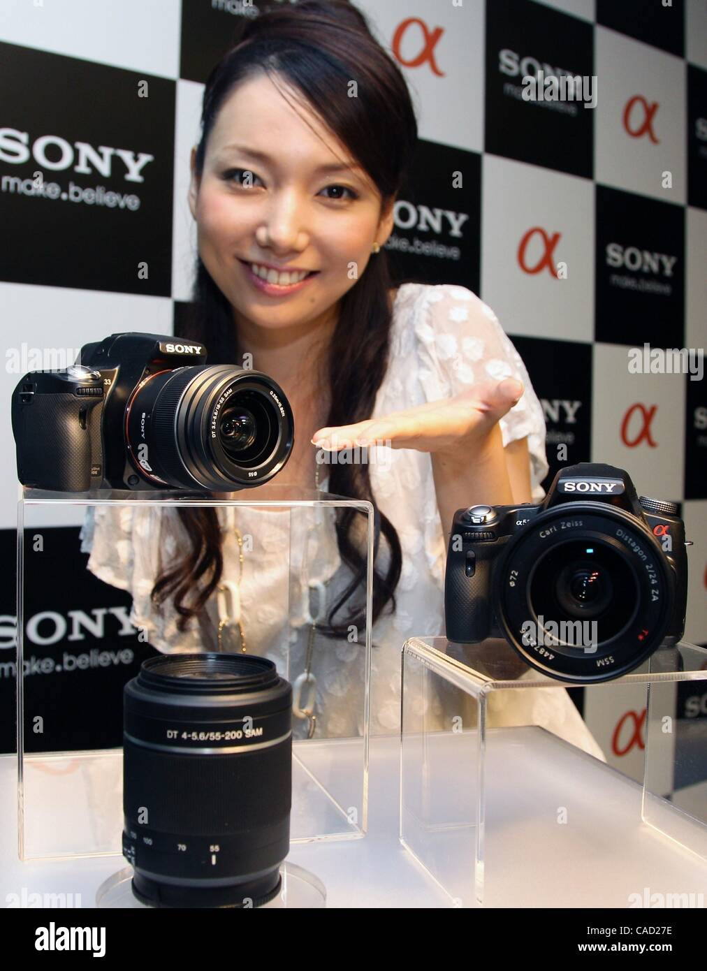 Aug 24, 2010 - Tokyo, Japan - A woman introduces Sony's new single-lens ...