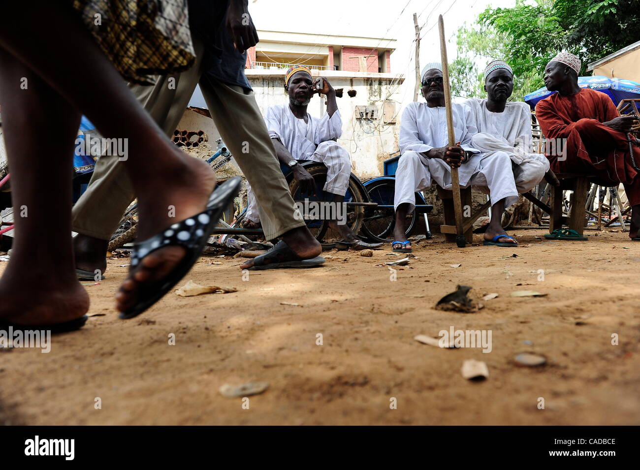 Aug. 5, 2010 - Kano, KANO, NIGERIA - Polio victims, l-r, Garba Idris ...