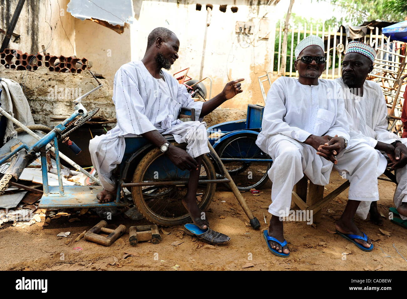 Aug. 5, 2010 - Kano, KANO, NIGERIA - Polio victims, l-r, Garba Idris ...
