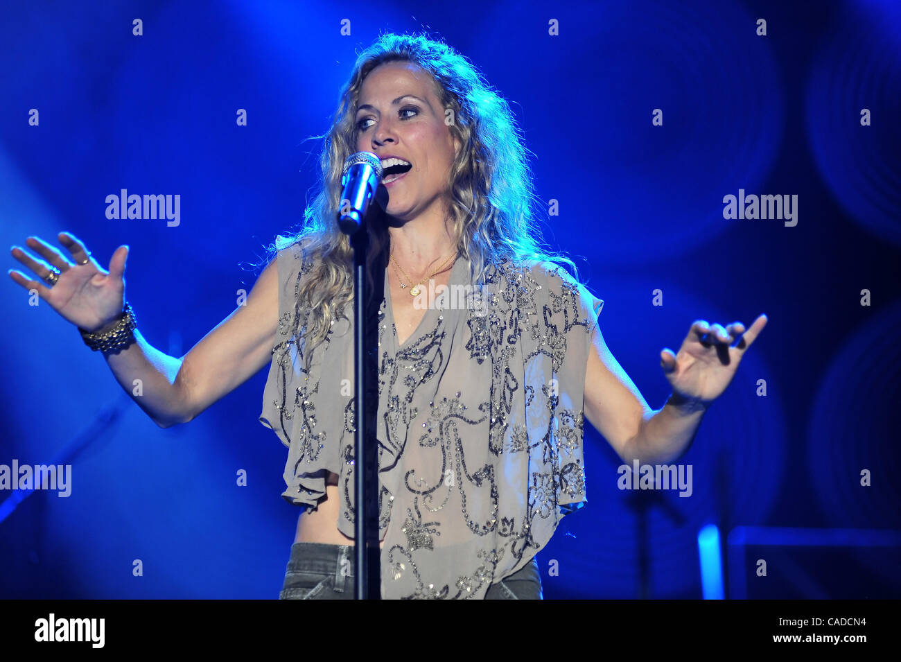 Female recording artist Sheryl Crow performed a live concert at the ...