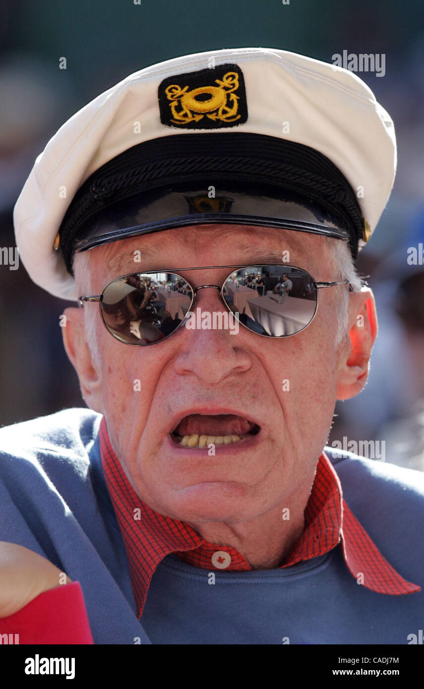 Hugh M. Hefner of Playboy Enterprises at Hollywood Bowl during 32nd ...