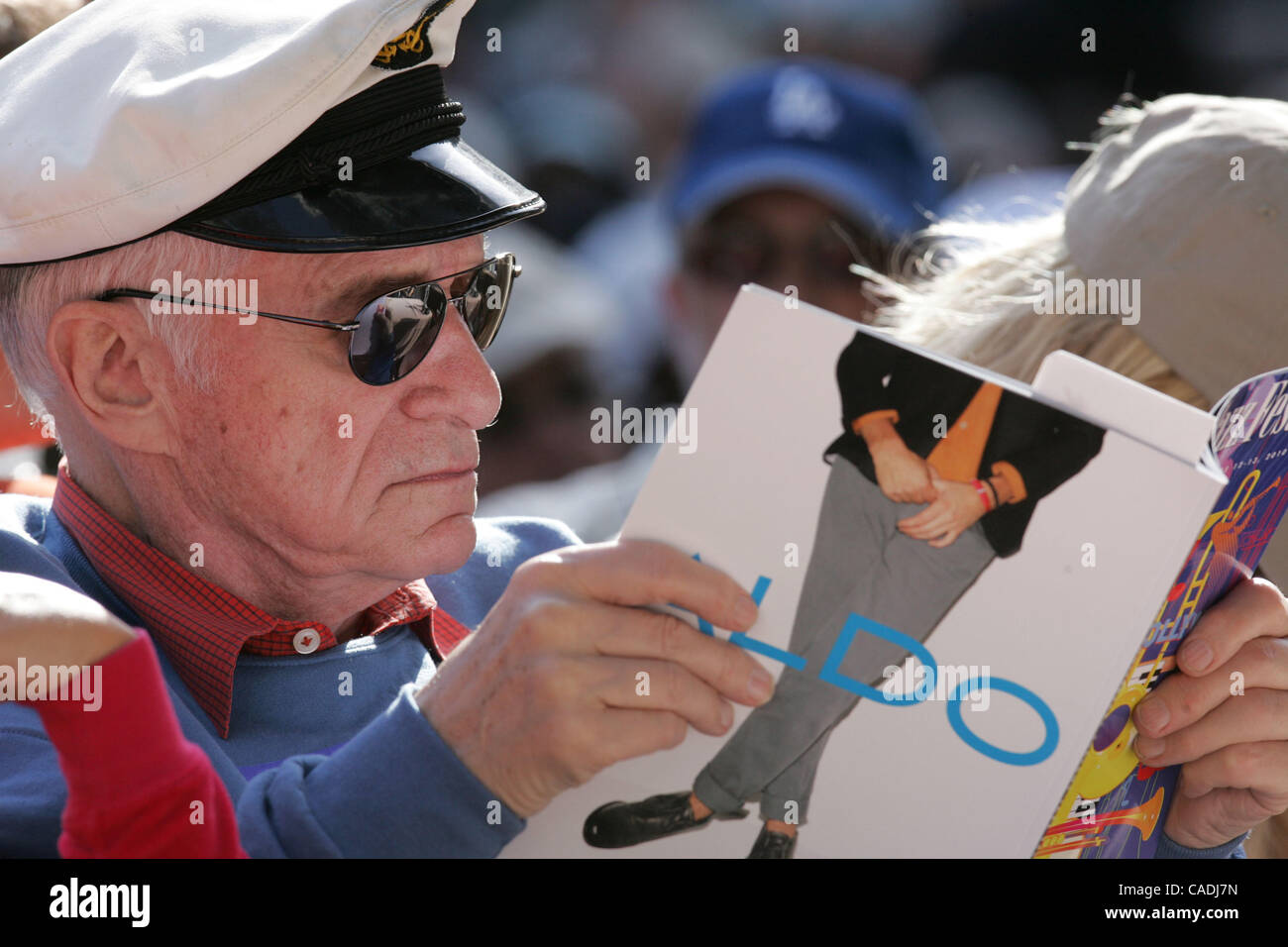 Hugh M. Hefner of Playboy Enterprises at Hollywood Bowl during 32nd ...