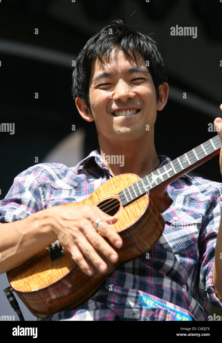 Jake Shimabukuro performs live on stage at Hollywood Bowl during 32nd ...