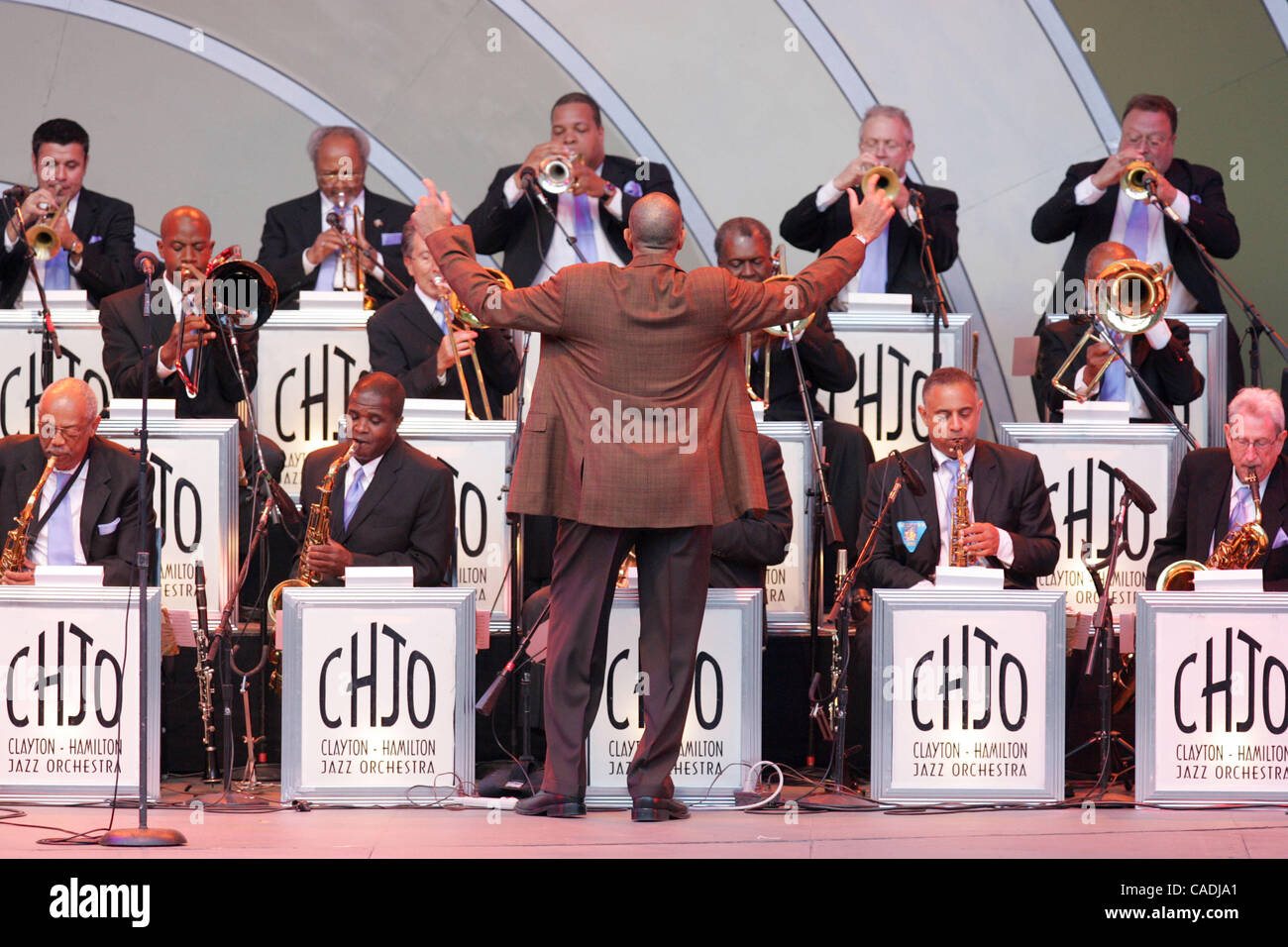 The Clayton-Hamilton Jazz Orchestra perform live on stage at Hollywood ...