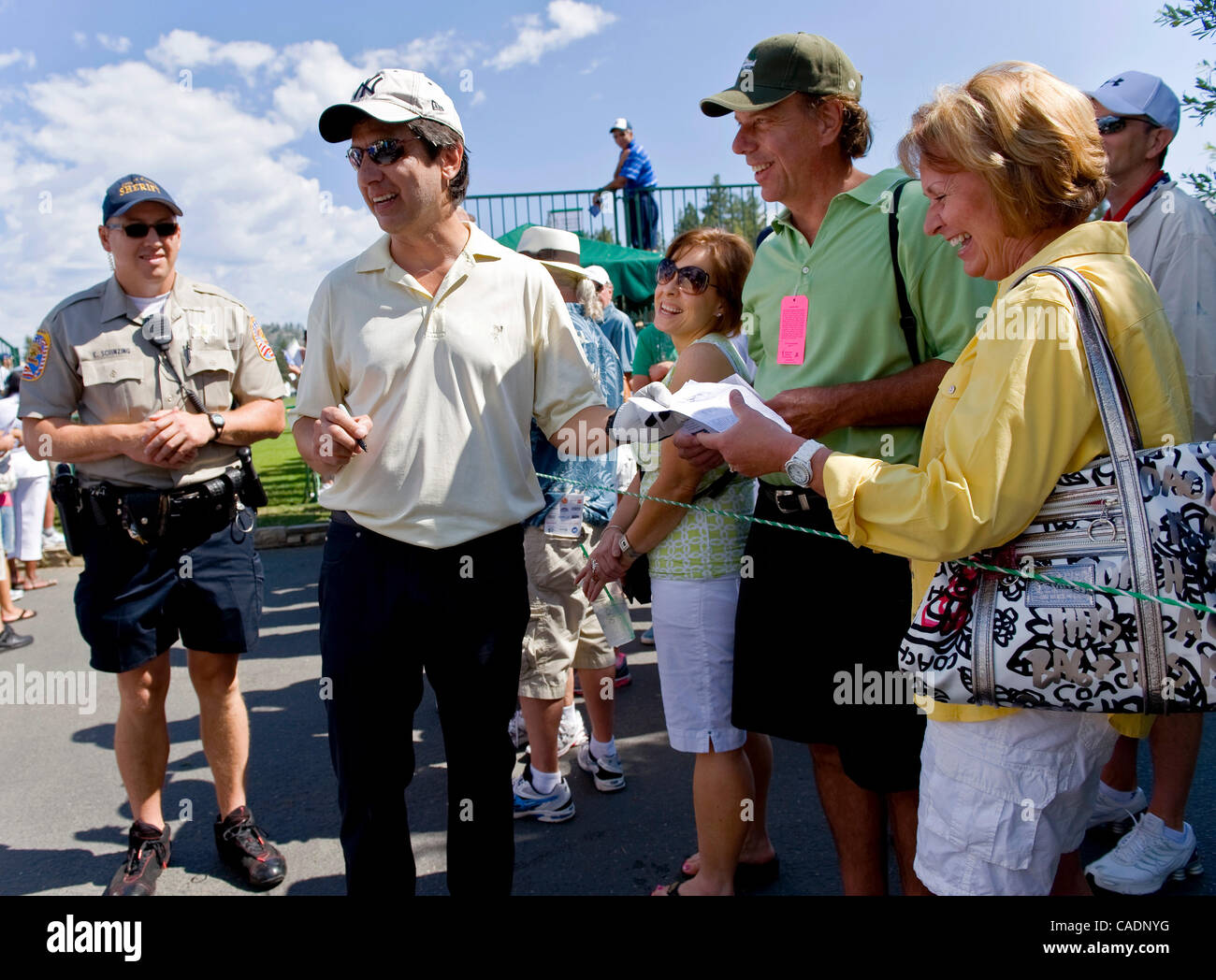 July 16, 2010 - Stateline, Nevada, USA - RAY ROMANO stops to sign ...
