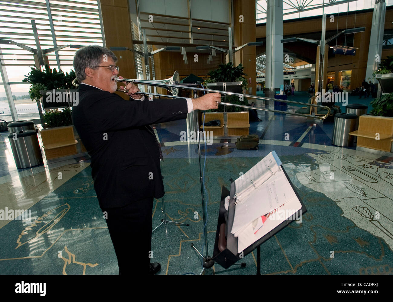 Sept. 06, 2010 - Portland, Oregon, USA - Trombonist JACK QUIMBY plays ...