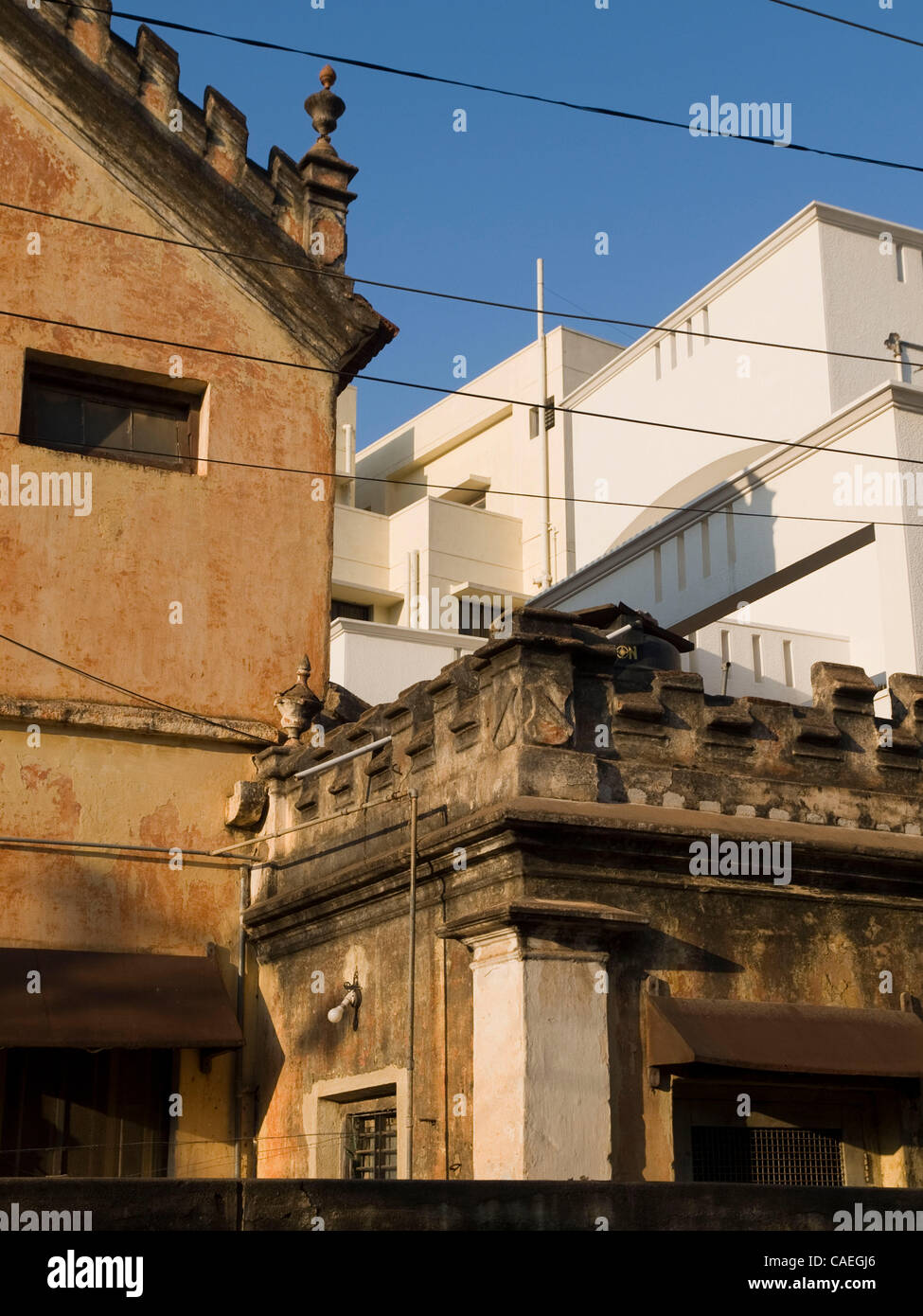 Old vs. new building facades in Bangalore, Karnataka, India Stock Photo ...