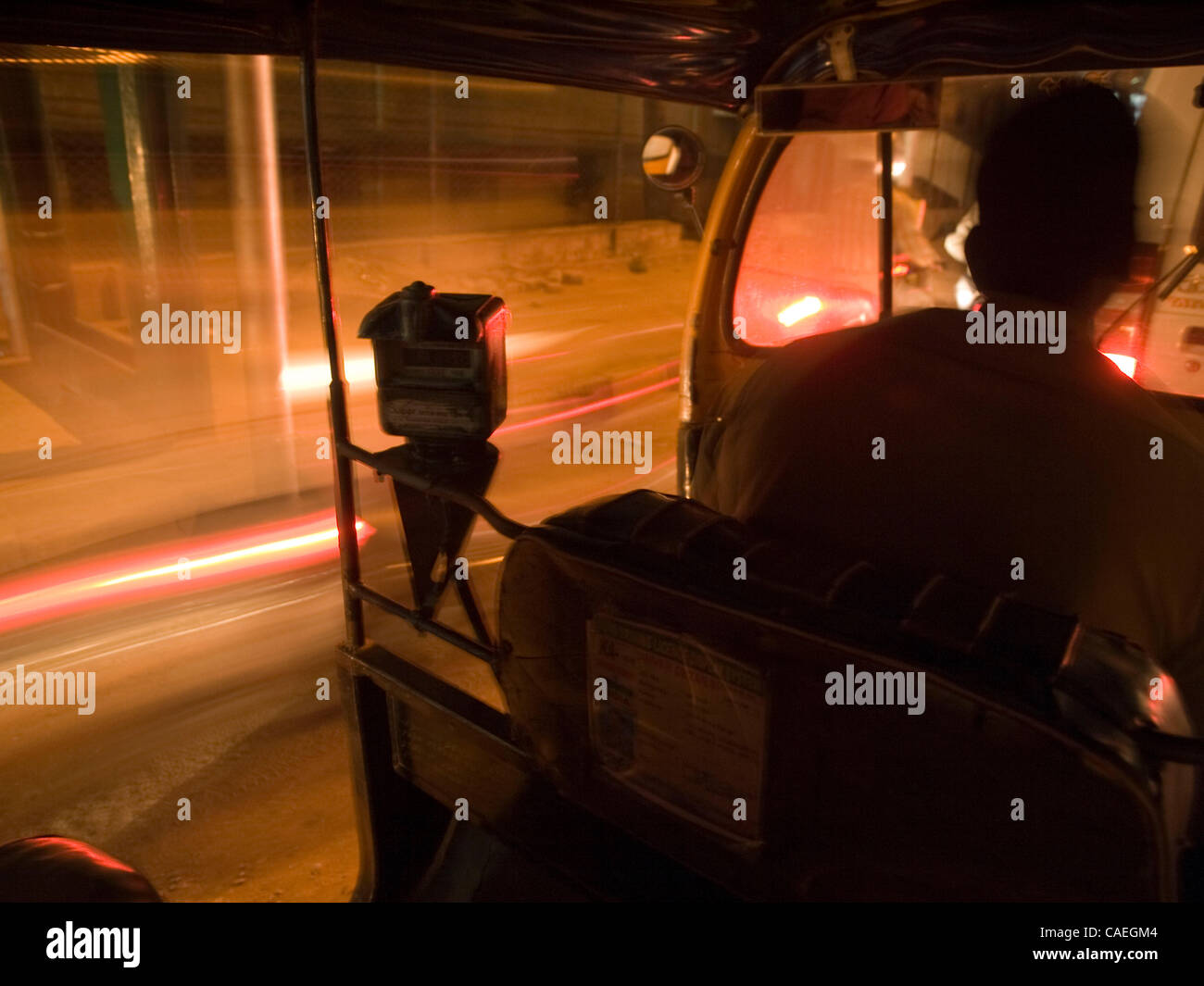 Vew from inside an autorickshaw in Bangalore, Karnataka, India Stock ...