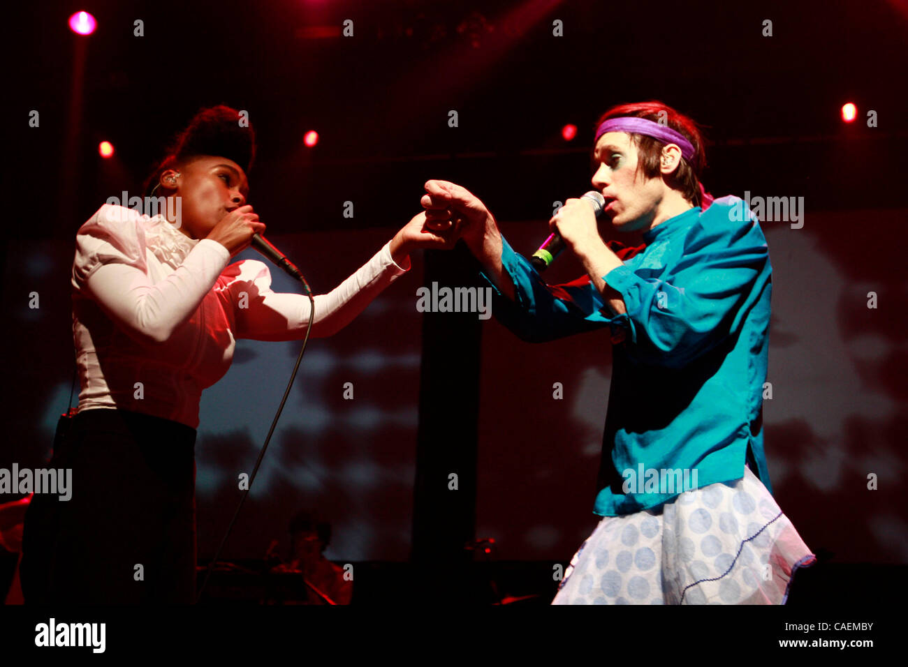 Janelle Monae joins Kevin Barnes of the band Of Montreal performing at ...