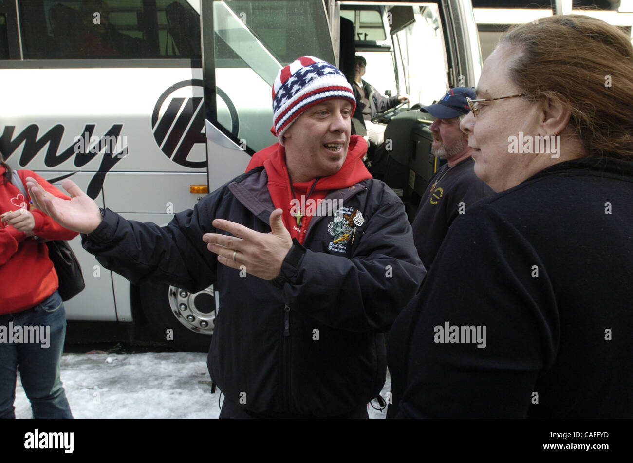 John Feal, founder and president of the Feal Good Foundation, greets ...