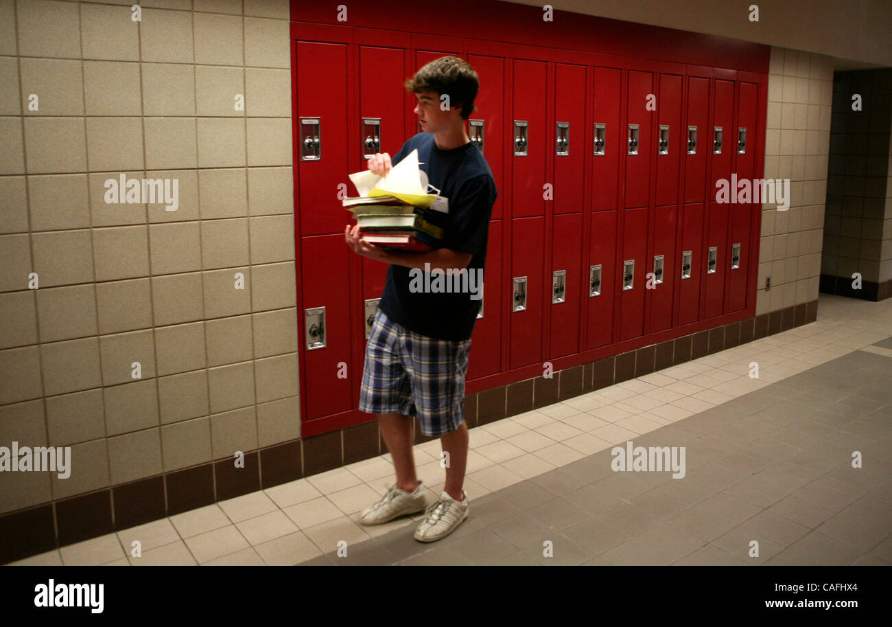 2/26/2008---- Nick looked for his locker at Pioneer High School at the ...