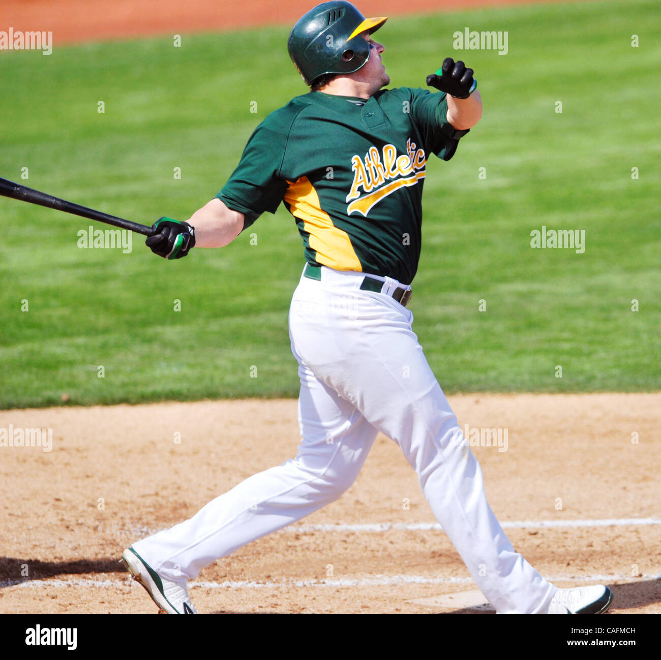 Oakland Athletics left fielder Jack Cust connects for a grand slam in ...