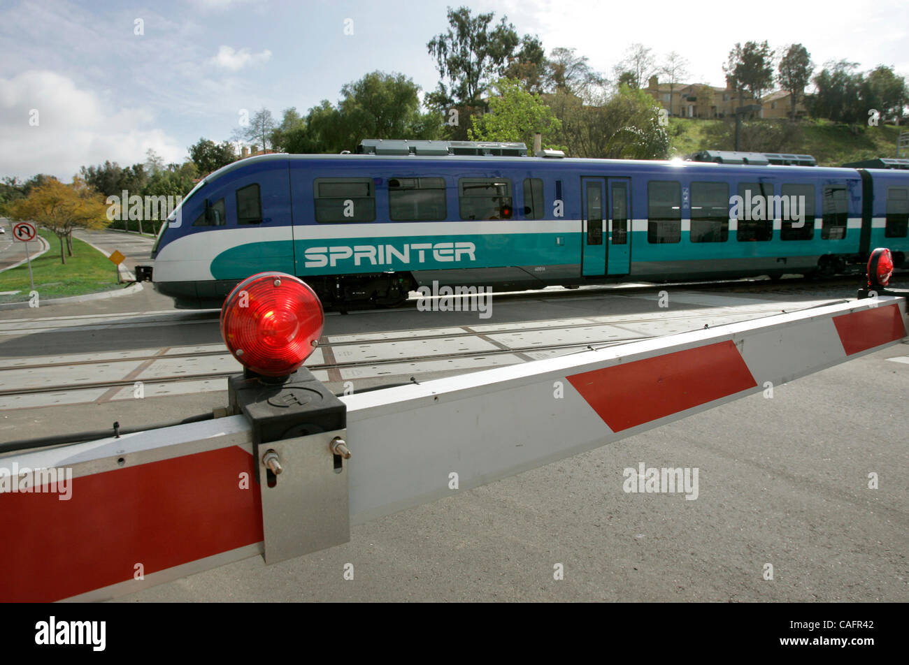 February 19, 2008, Oceanside, California, USA A Sprinter train being ...