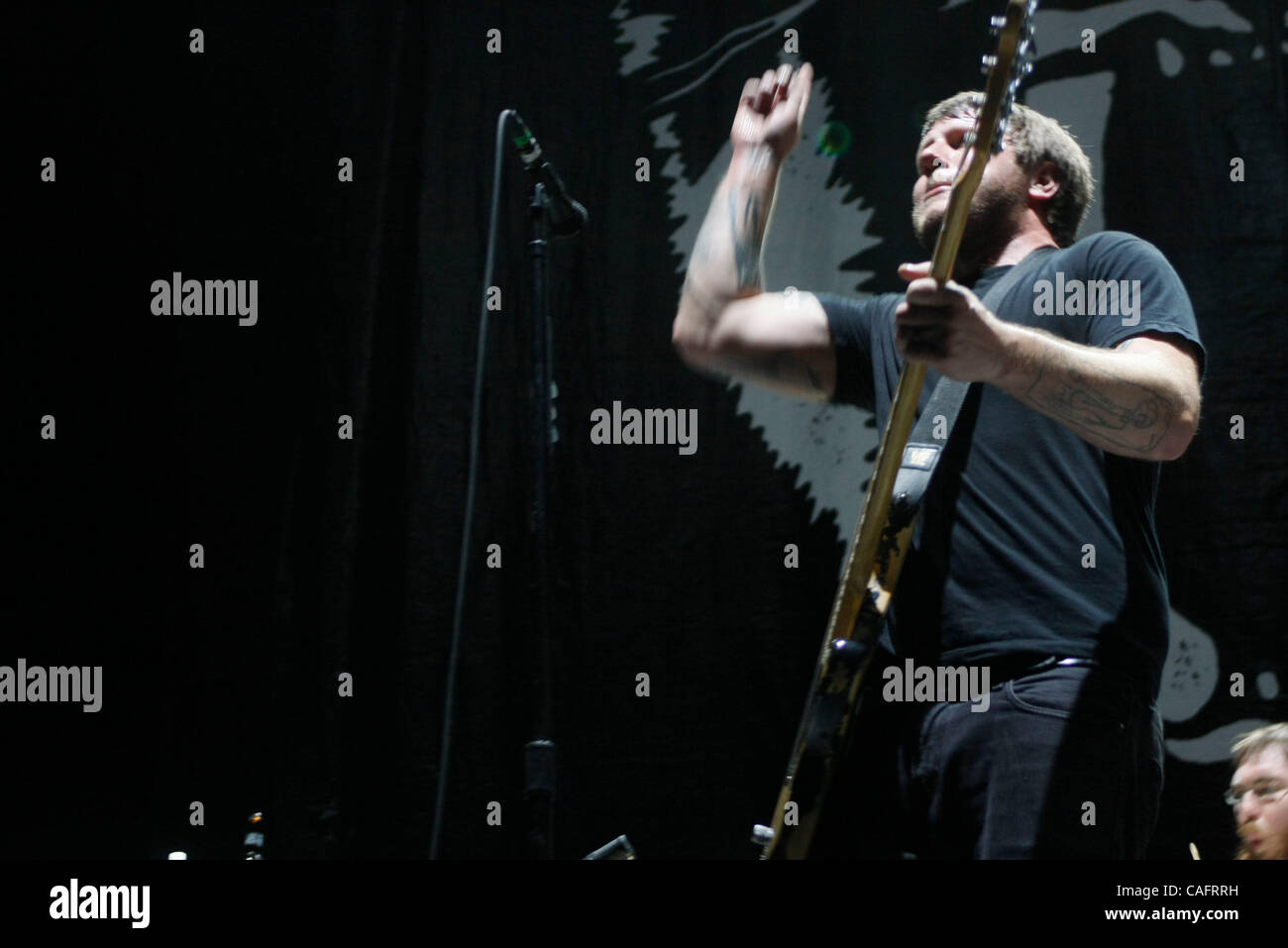 Against Me performing at Madison Square Garden on February 19, 2008 ...