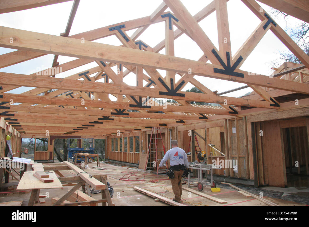 The new milking barn is under construction at the Alviso Adobe ...