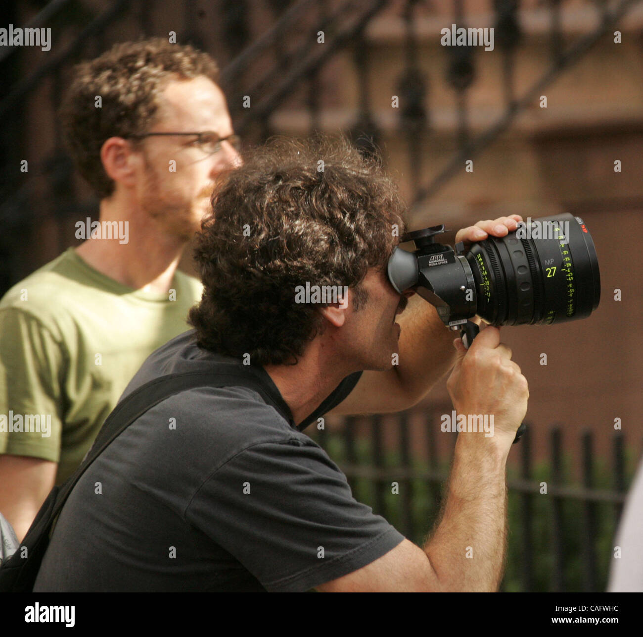 Oct 03, 2007 - New York, NY, USA - Directors ETHAN and JOEL COEN on the set of his new movie ...
