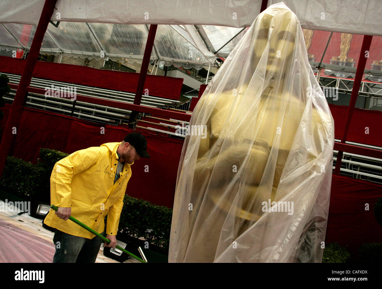 Feb 22, 2008 - Los Angeles, CA, USA - Oscar statues are covered in ...