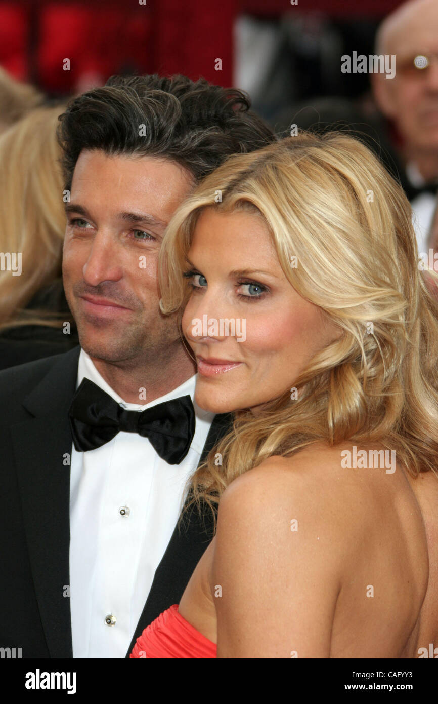 Feb 24, 2008 - Hollywood, California, USA - PATRICK DEMPSEY and wife at ...