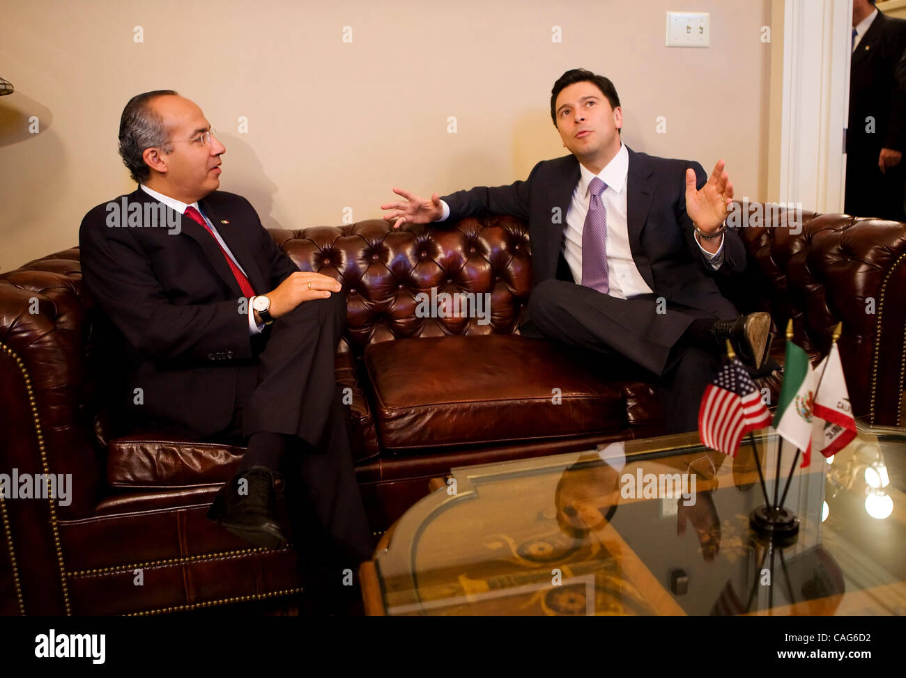 Feb 13, 2008 - Sacramento, CA, USA - Mexican President, FELIPE CALDERON ...