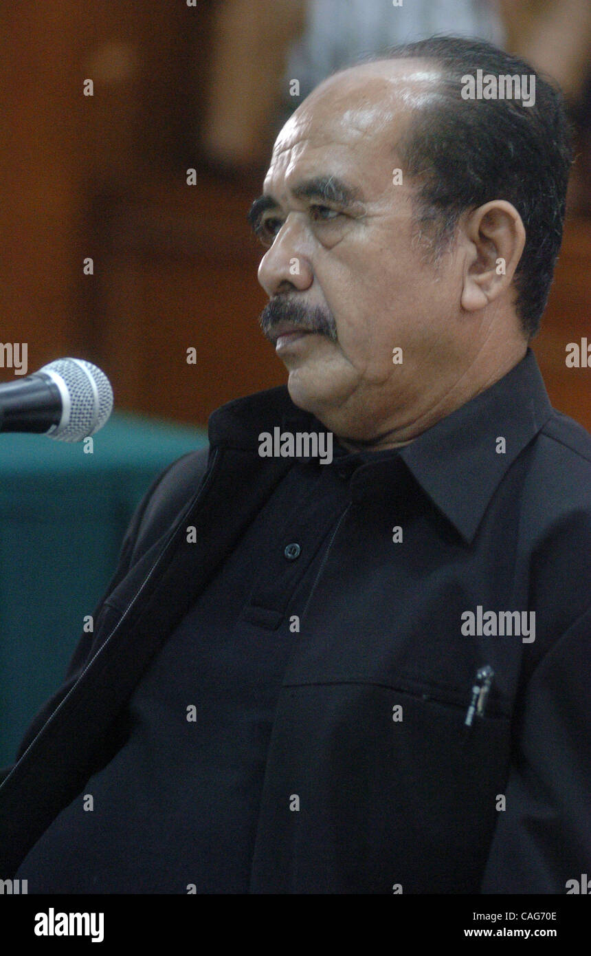 The leader of the Al Qiyadah Al Islamiyah sect Ahmad Mushaddeq listens ...