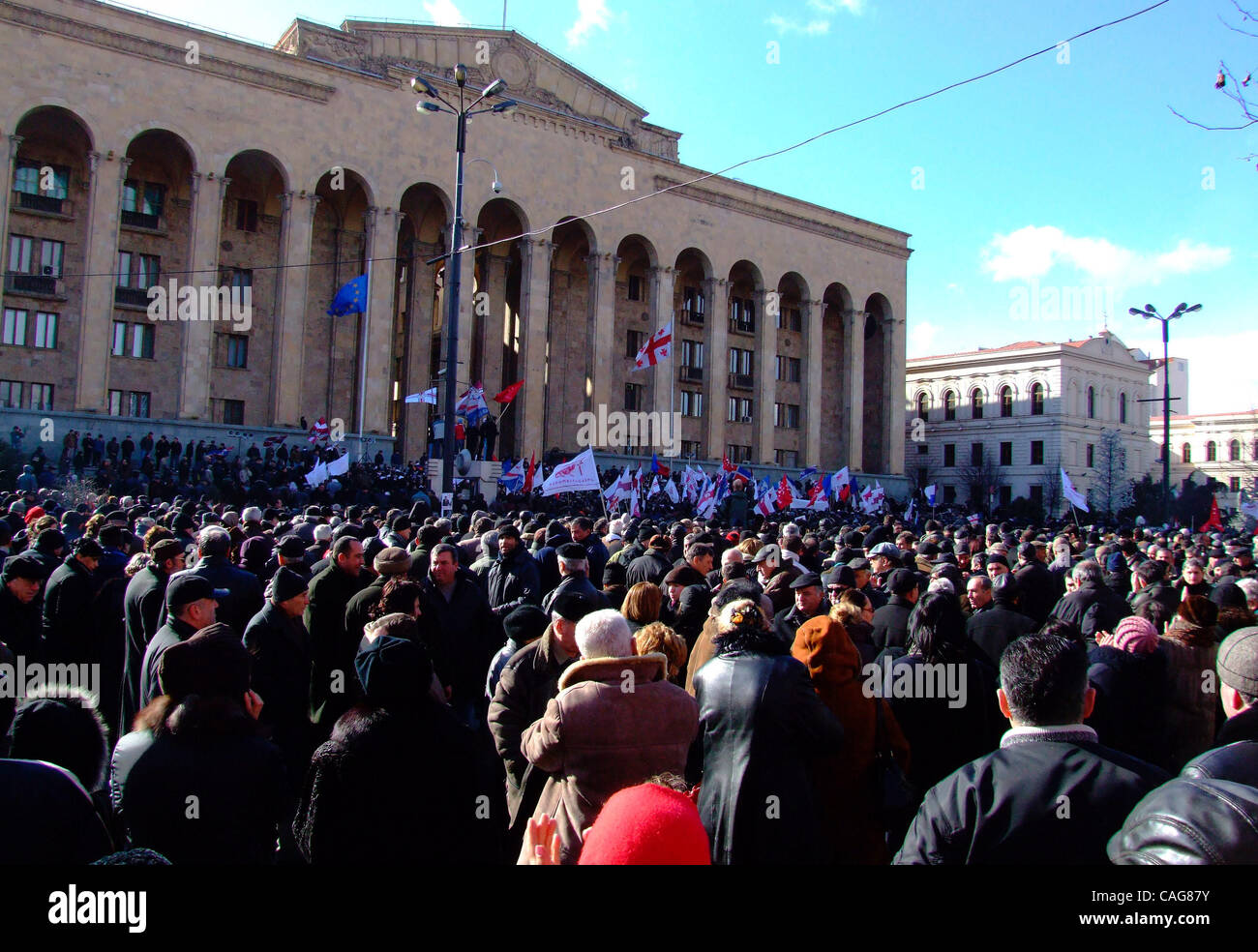 Georgian opposition protest rally in central Tbilisi, Georgia ...