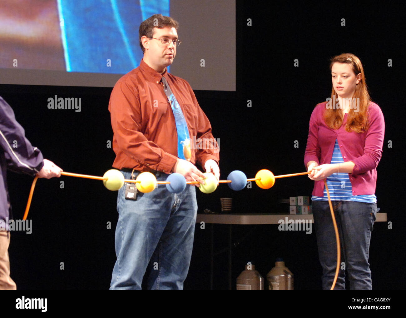 Granada High student Kristina Cox, 17, helps Granada physics teacher ...