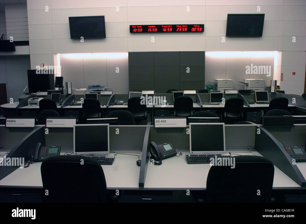 Scenes of the Office of Emergency Management. Mayor Michael Bloomberg ...