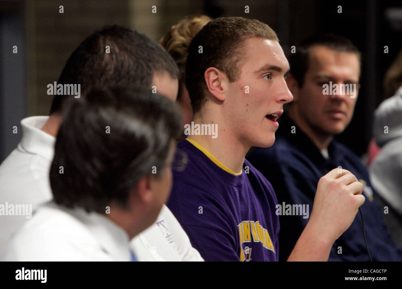 Rosemount senior Tim Sauer addressed the audience during signing day ...
