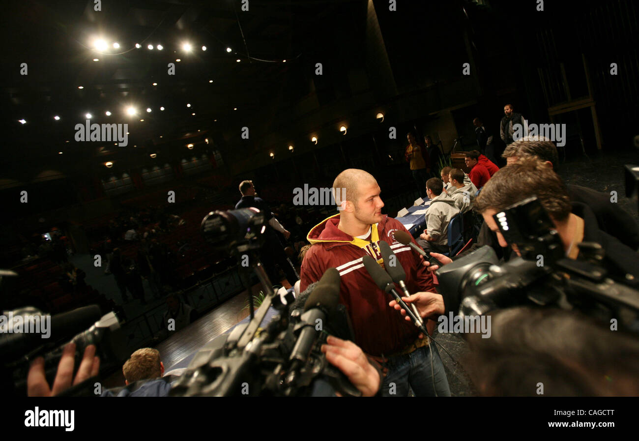 Champlin Park High School's Sam Maresh talked to reporters after the ...