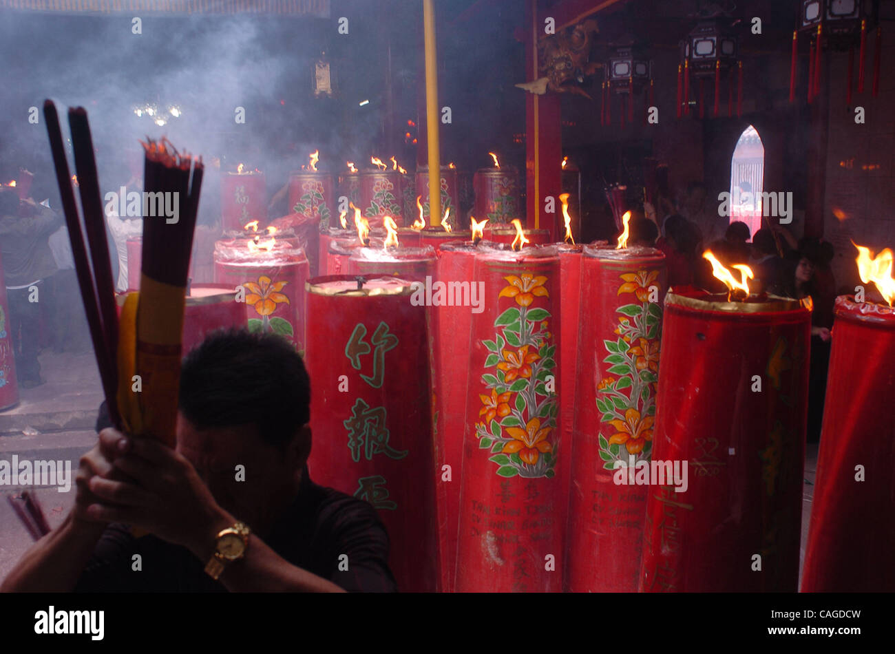 Indonesian ethnic Chinese pray during Chinese New Year celebration at ...