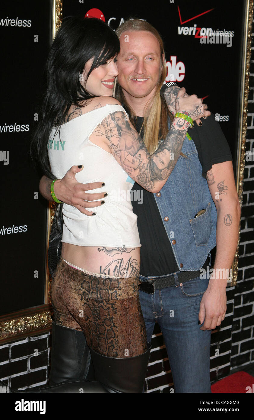 Feb 08, 2008; Hollywood, CA, USA; Actress KAT VON D and boyfriend at ...