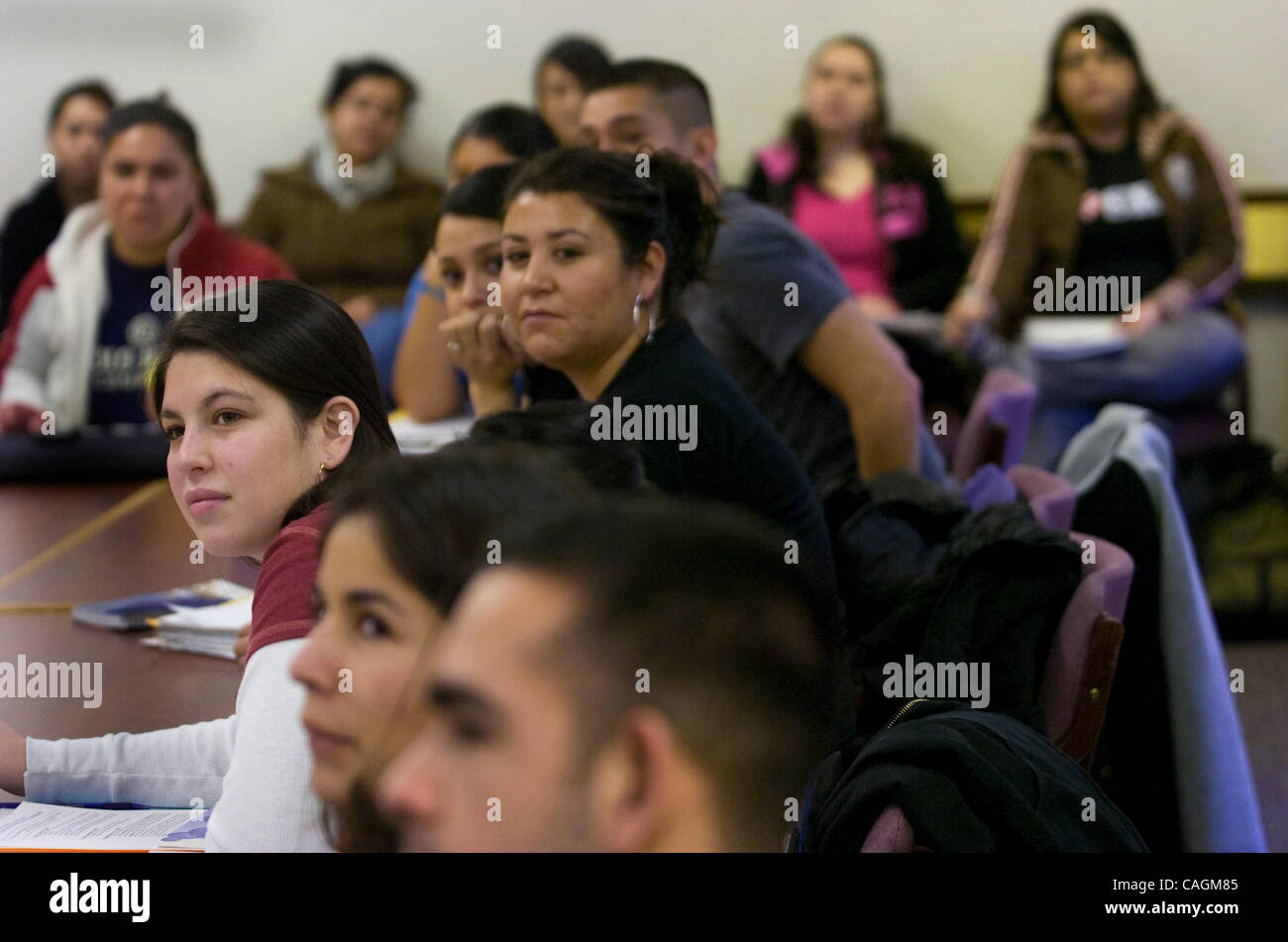 Rosa Serrano (cq), left foreground, of Chicano and Latino Engineers ...